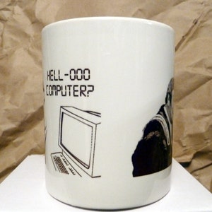 Hello Computer Coffee Mug - Black and White - Etsy