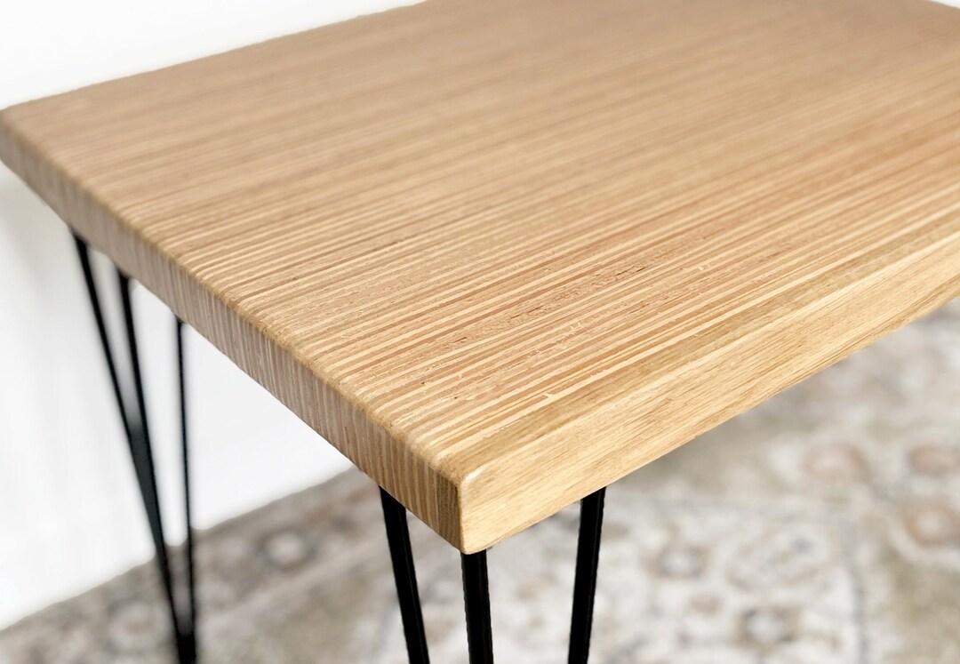 Natural Oak & Birch Ply Coffee Table: Mid-century Modern With Metal ...