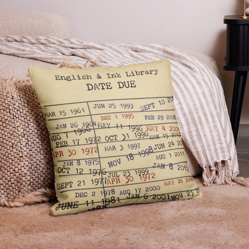 Library Card Pillow - Etsy