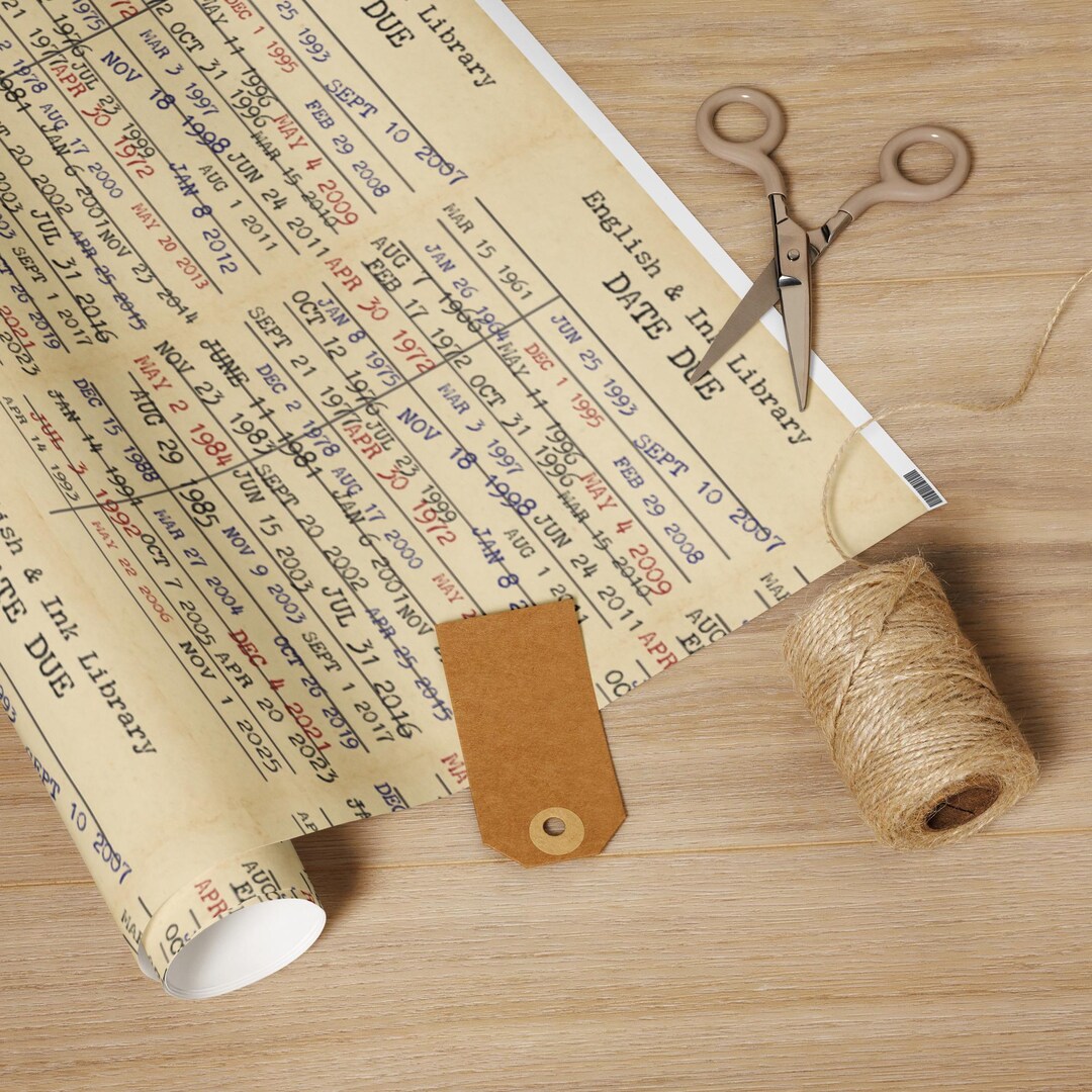 Library Checkout Wrapping Paper - Etsy