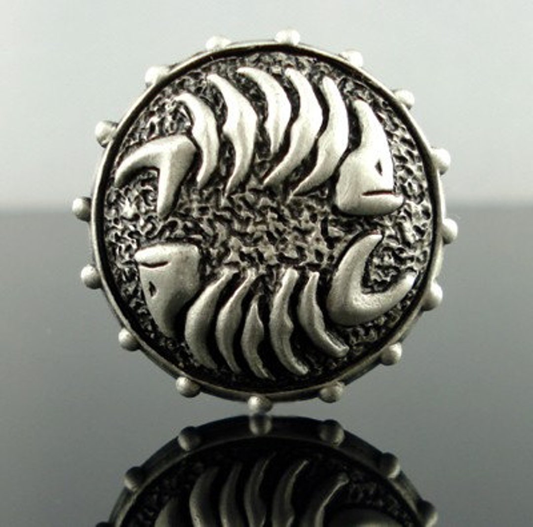 Pisces Pewter Buttons Medieval and LARP Costume - Etsy