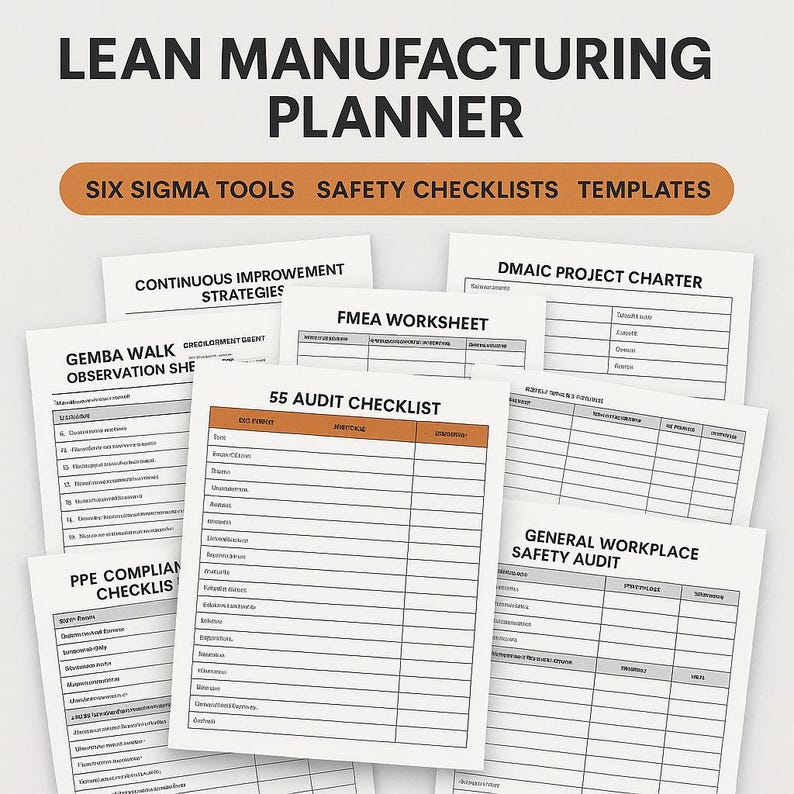 Lean Manufacturing and Six Sigma Digital Planner Bundle – Safety ...