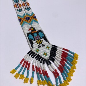 Vintage Native American Thunderbird Beaded Necklace | Handmade Boho ...