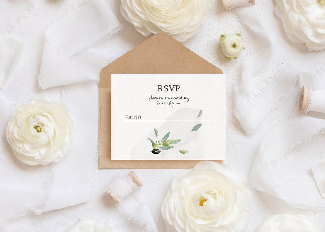 RSVP Card Template 3 Sizes, Wedding Response, Online Reply Card ...
