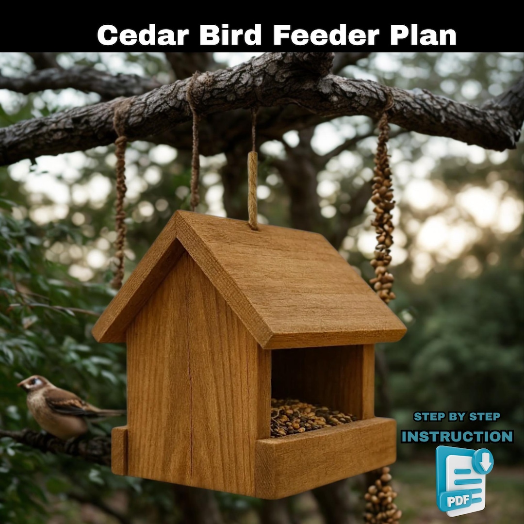 9x8x7 Cedar Bird Feeder DIY Plans With Diagrams & Instructions ...