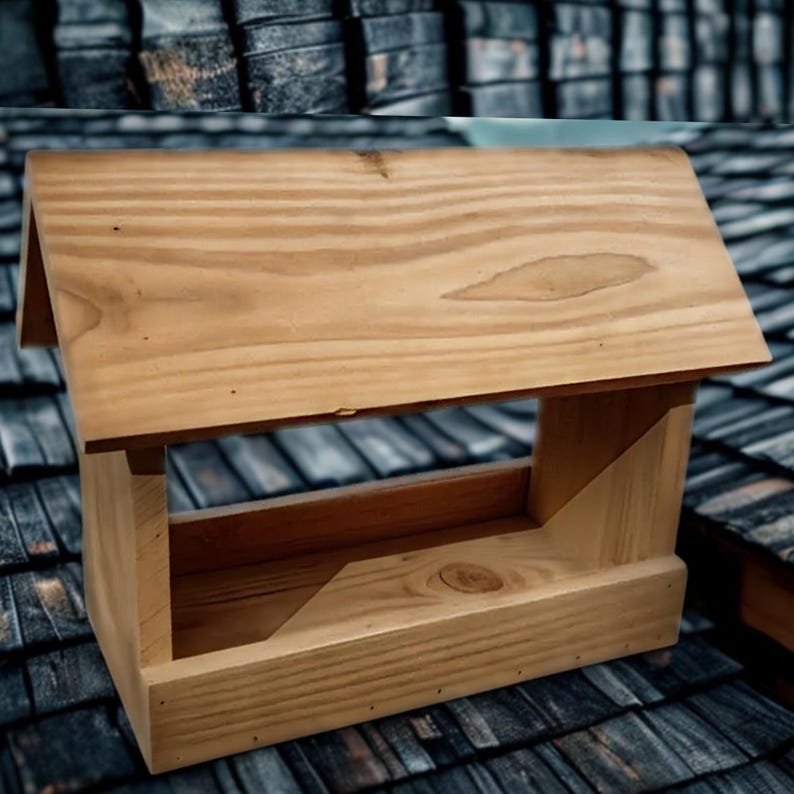 9x8x7 Cedar Bird Feeder DIY Plans With Diagrams & Instructions - Mounted Wooden Bird Food ...