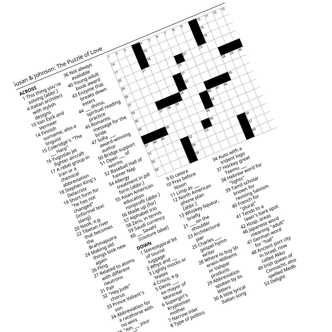 Personalized Crossword Puzzle – Custom Word Game, Unique Gift (PDF ...