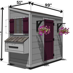 8x4 DIY Chicken Coop Plans - Shed Style Easy Build Plan With Step by ...