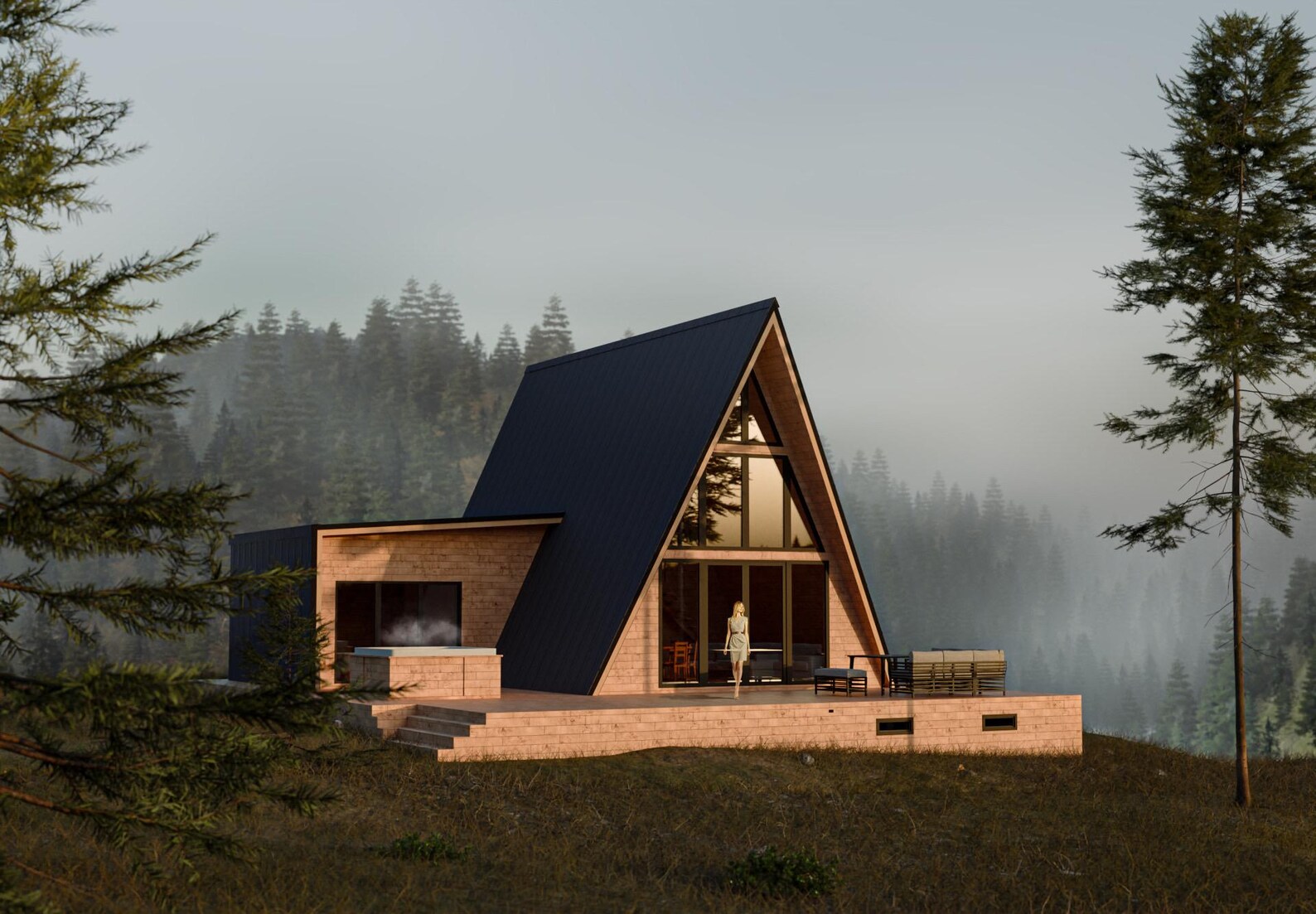 A Frame House Design - Etsy