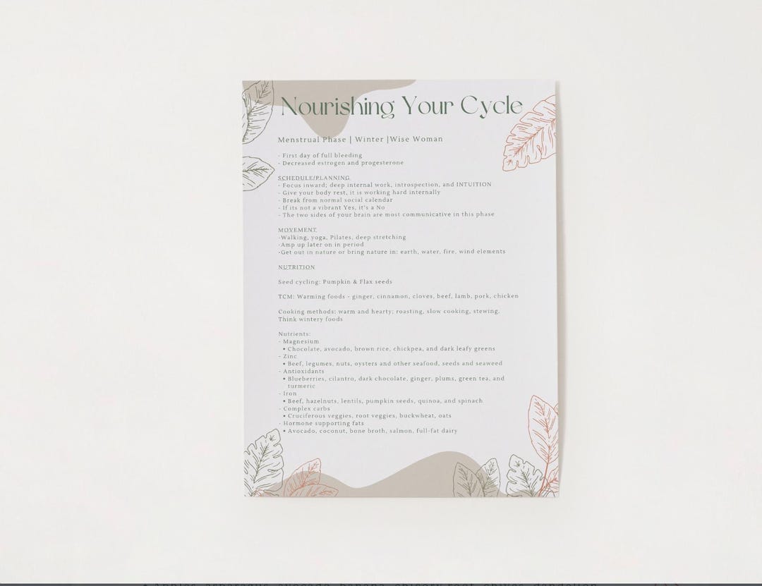 Nourishing Your Cycle - Printable Guide to Eating, Moving, & Living in Sync With Your Cycle - Etsy