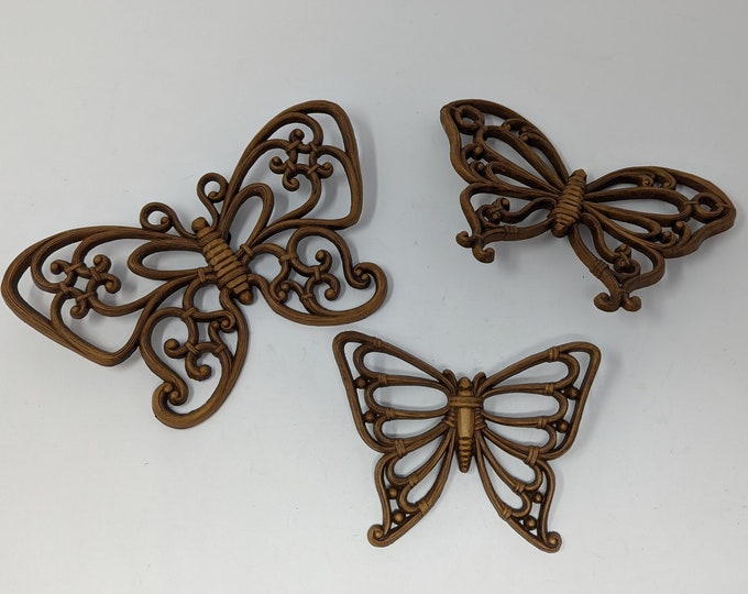 Vintage 1980s Homco Home Interiors Set of 3 Plastic Scroll Filigree ...