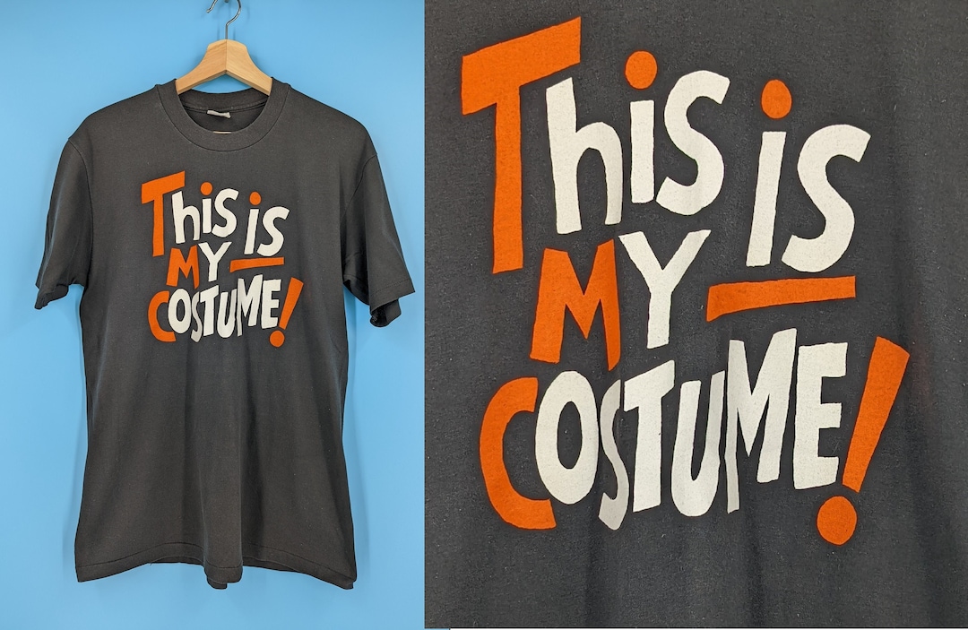 Vintage 90s Single Stitch "this is My Costume!" Halloween Black 50/50 ...