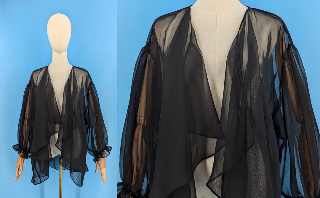 Vintage 70s Esther Williams Swimwear Sheer Black Swim Cover up ...