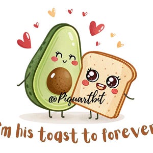 Avocado Toast Couple PNG: Funny Food Love Clipart (digital Download - Etsy