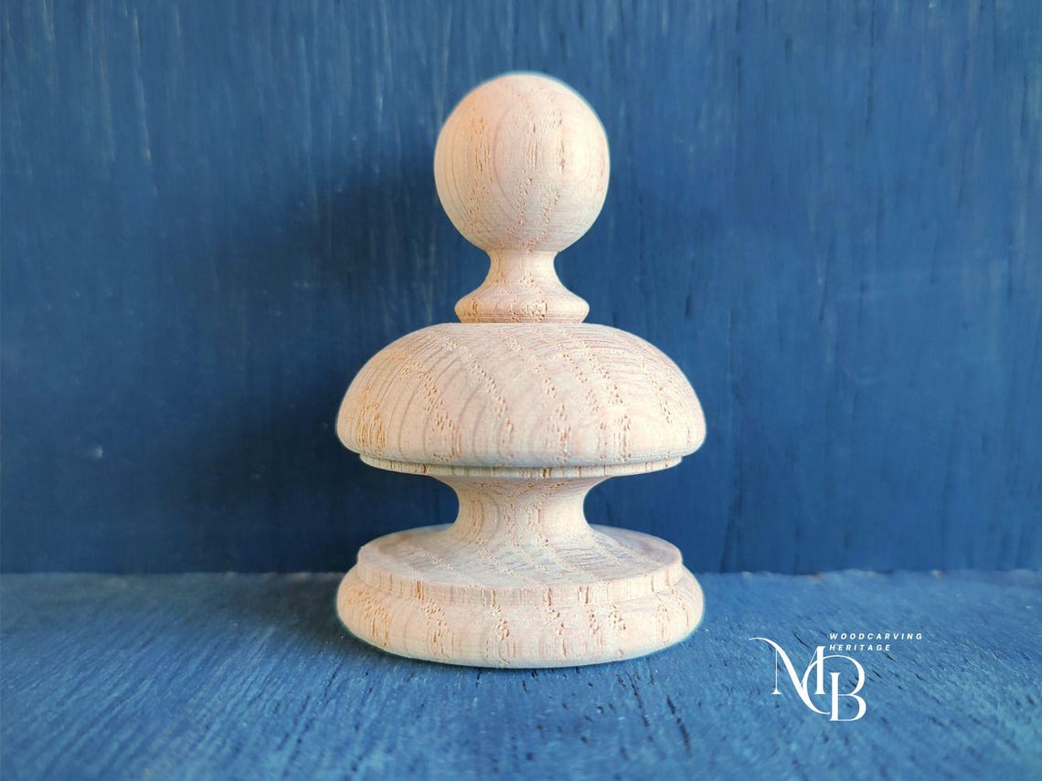 Hand Turned Wood Finial: Decorative Furniture Accent - Staircase ...