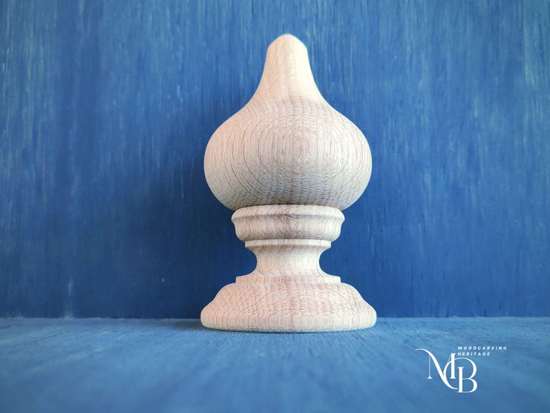 Hand Turned Wood Finial: Decorative Furniture Accent - Etsy