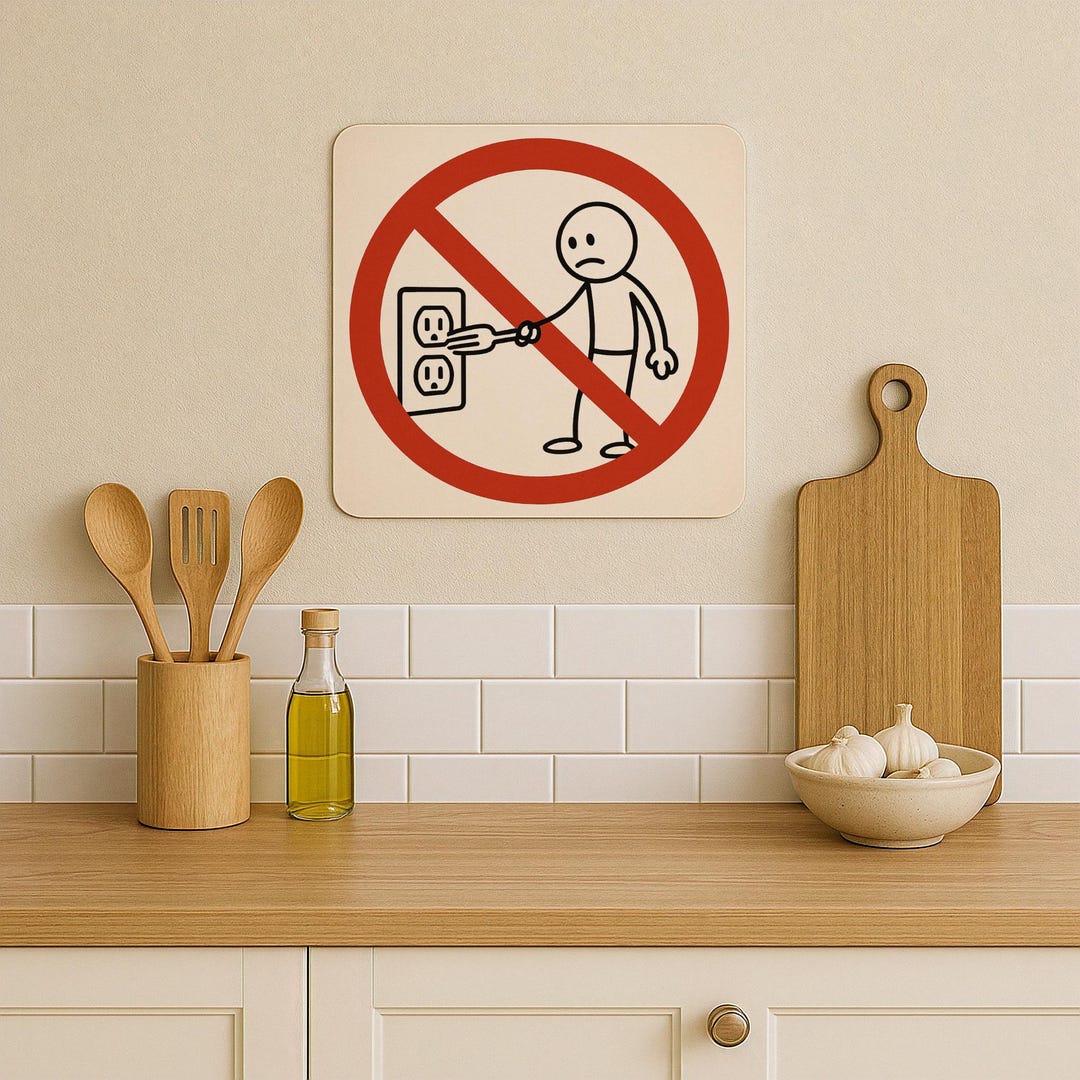 Funny Metal Art Sign - No Plugging In! - Home Decor for Safety, Gift ...