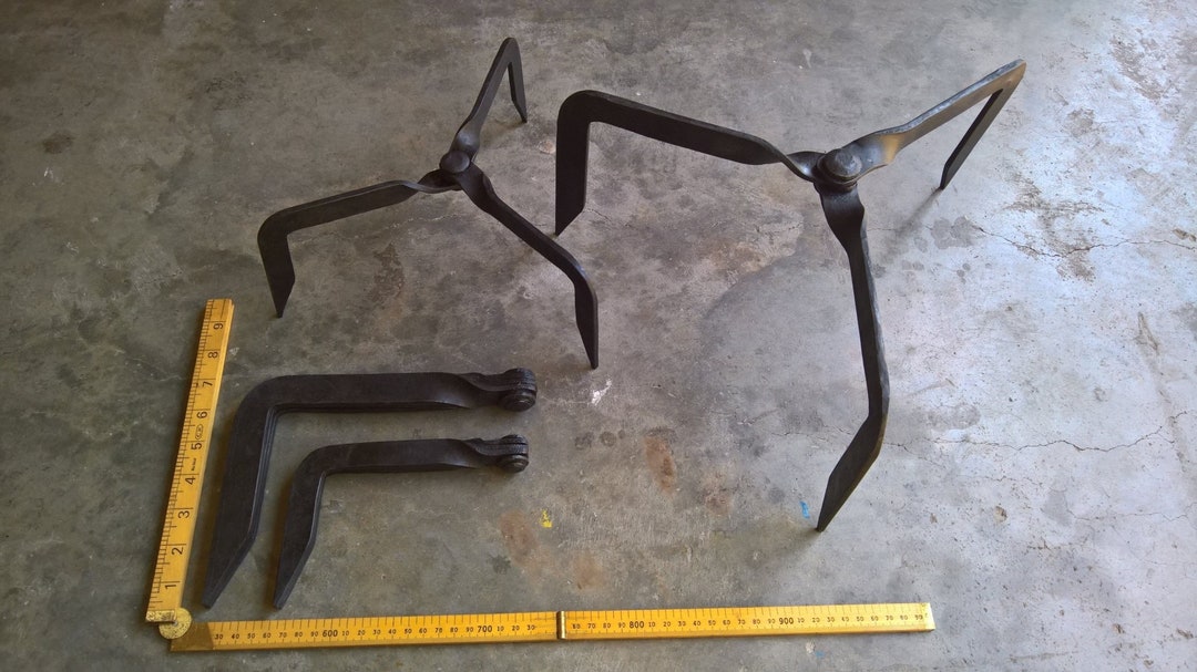 Folding Trivet Camping Cooking Hiking Forged Iron Blacksmith Handmade ...