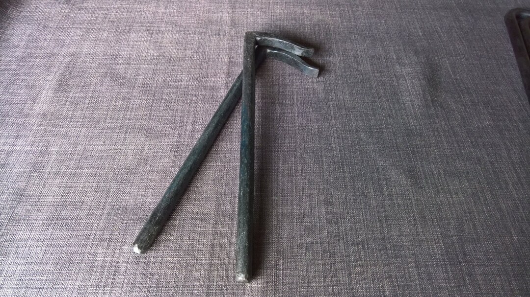 French Holdfasts Matched Pair Woodworking Tool Bench Dog Forged Iron ...