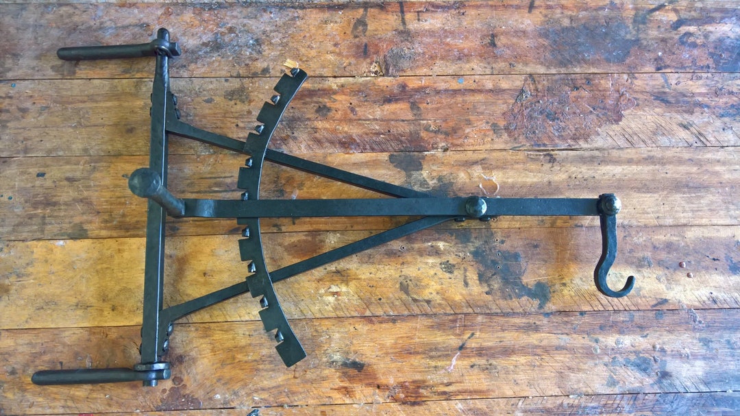 Fireplace Crane Trammel Cooking Rustic Restoration Colonial Blacksmith ...