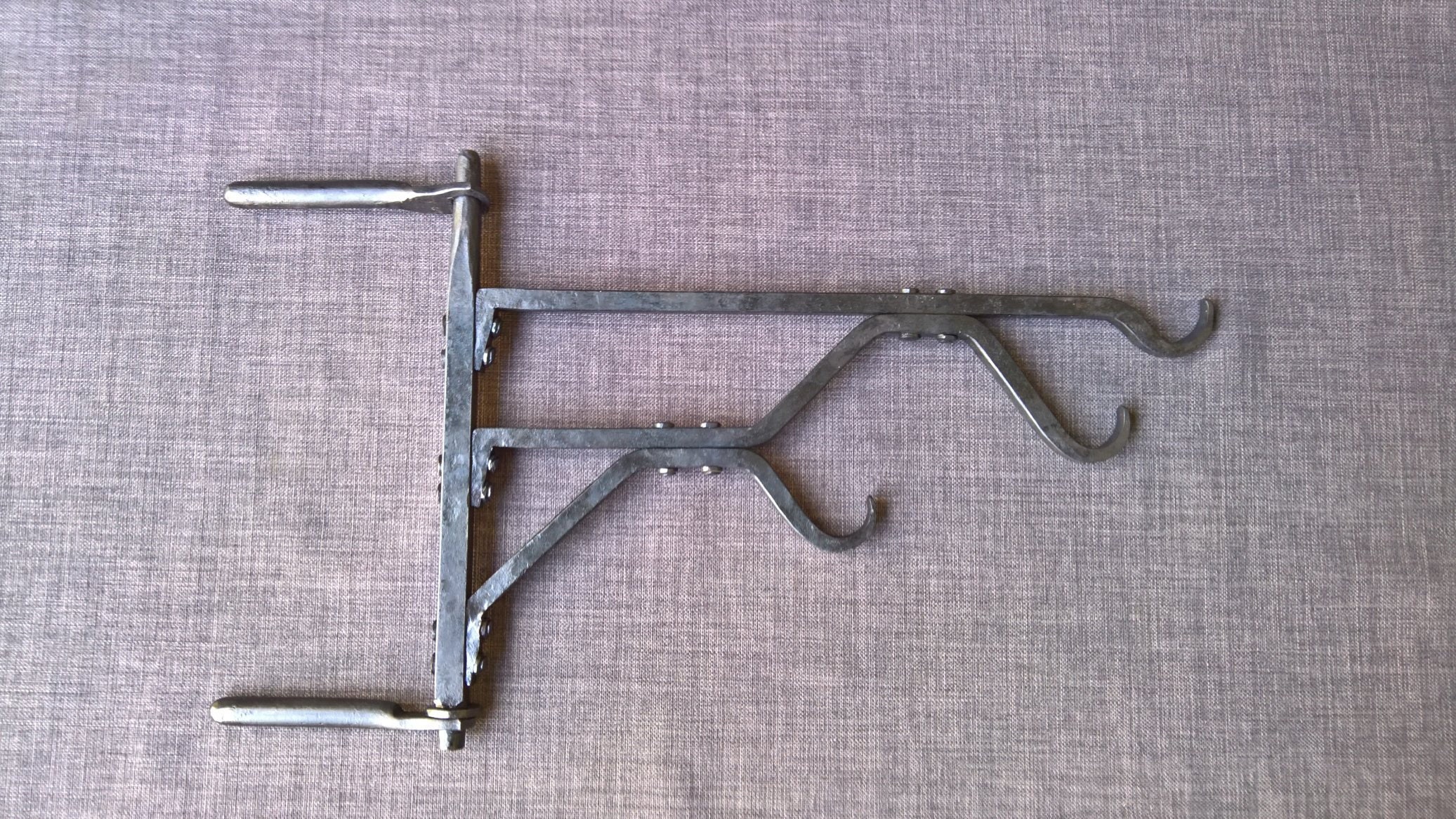 3 Hook Fireplace Crane Hearth Cooking Rustic Restoration Colonial ...