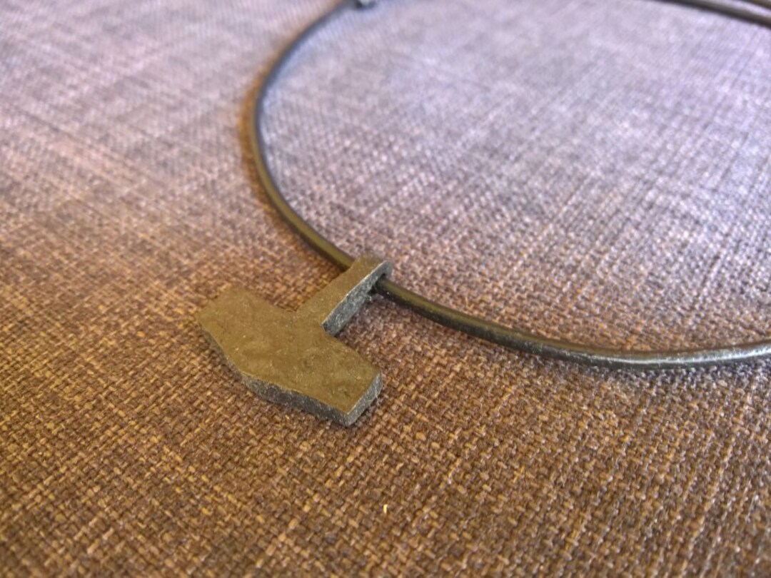 Thor Hammer Viking Mjolnir Small Necklace Handmade Forged Iron Rustic ...