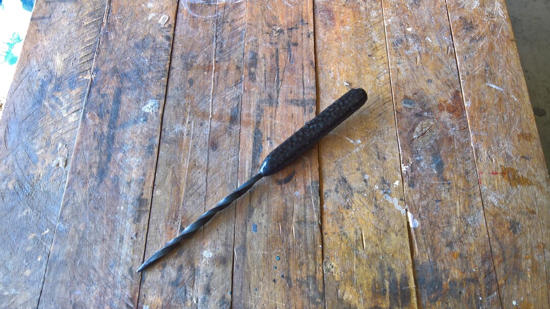 Wand Forged Iron Burnt Oak Wood Handmade Wicca Magic Craft Pagan Witch ...