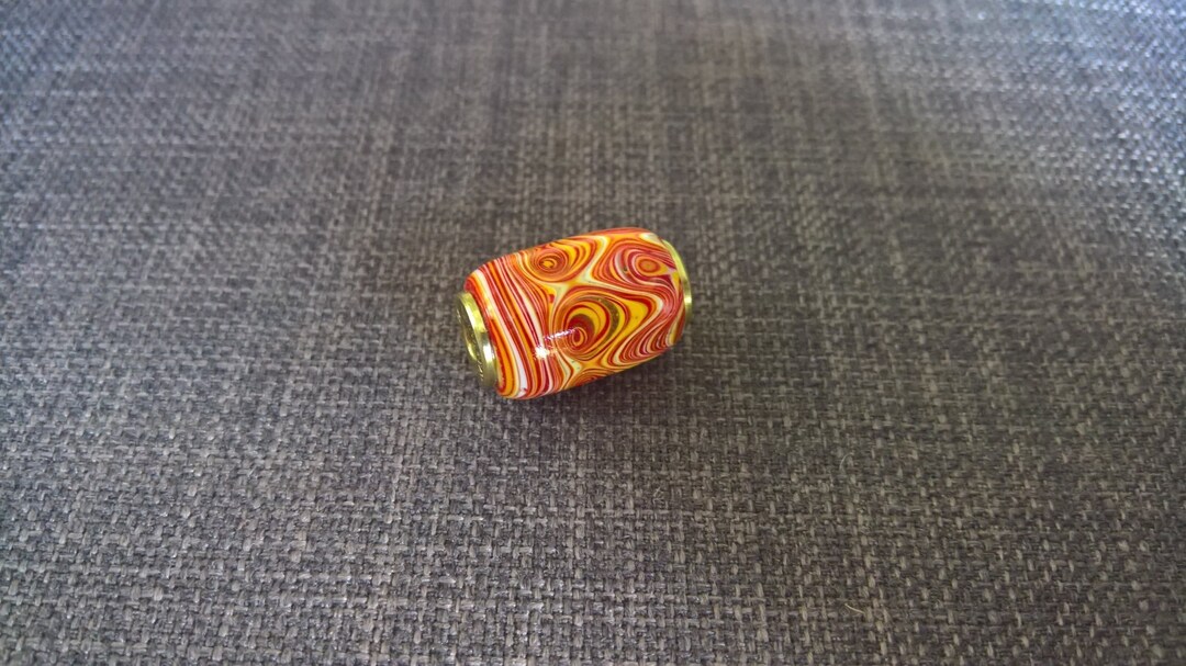 Fordite Brass Lanyard Bead Draw String Paracord Dread Lock Hand Made ...
