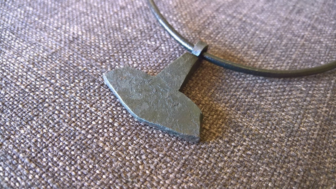Thor Hammer Viking Mjolnir Small Necklace Handmade Forged Iron Rustic ...