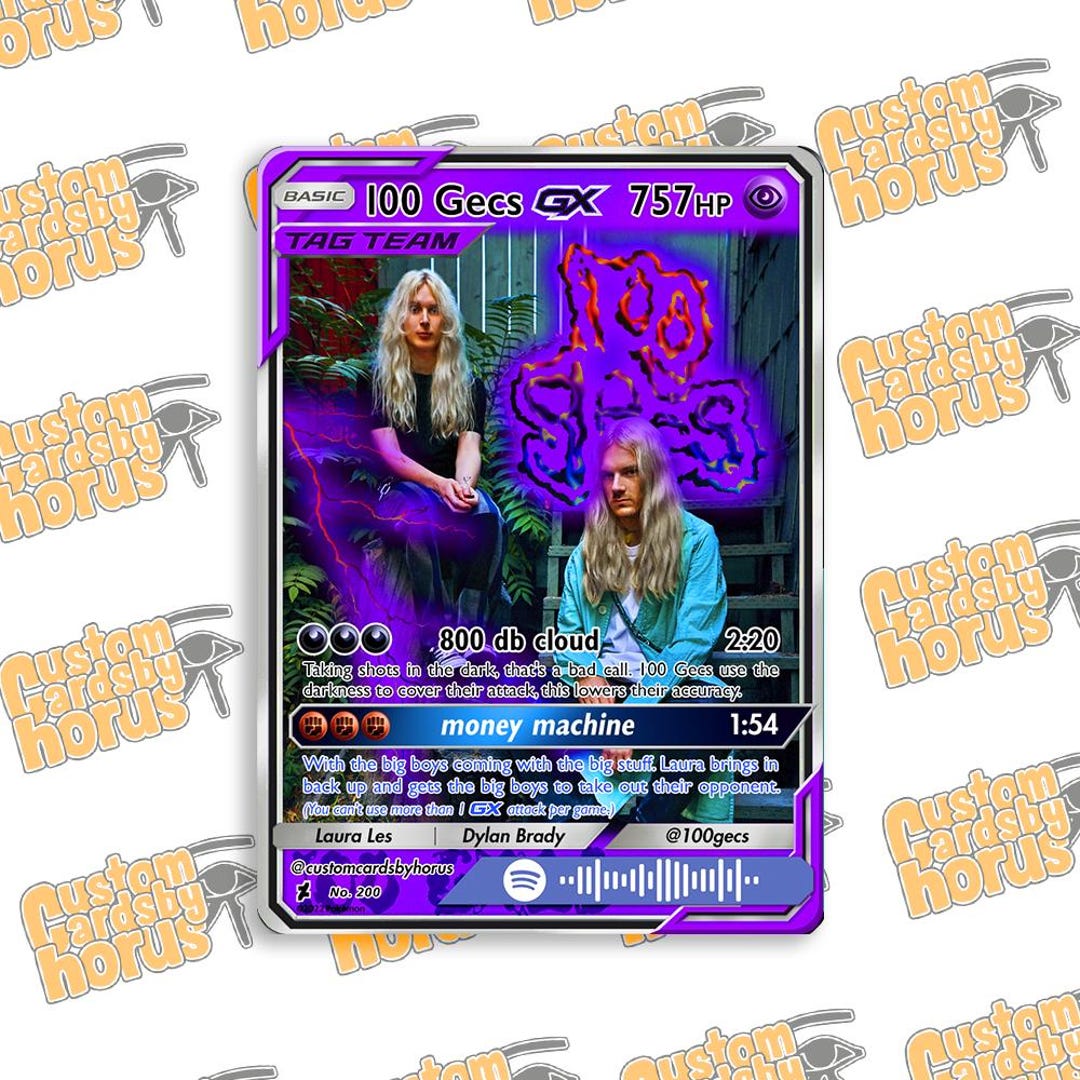 100 Gecs Holographic Trading Card Hyperpop Laura Les Dylan Brady - Etsy
