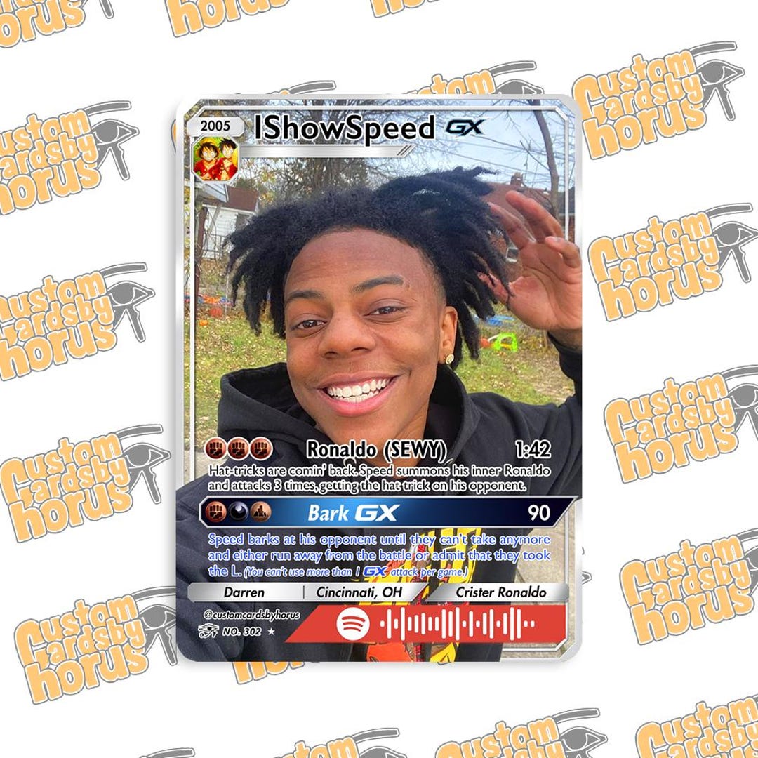 Ishowspeed Holographic Trading Card – Rare Streamer Collectible ...