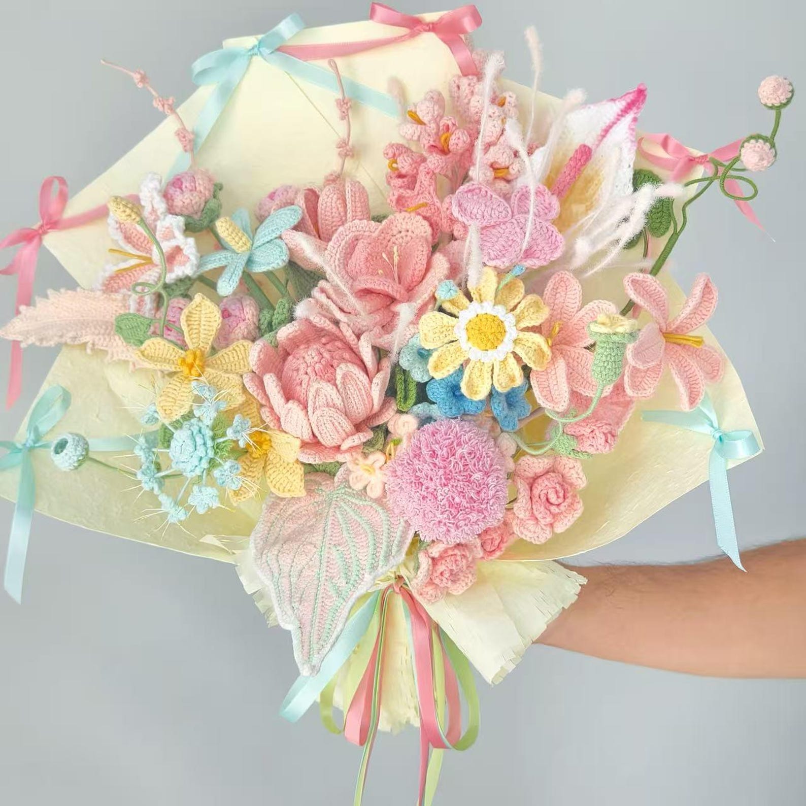 Crochet Flower Bouquet — 18th Birthday Gift for Daughter, Handmade ...