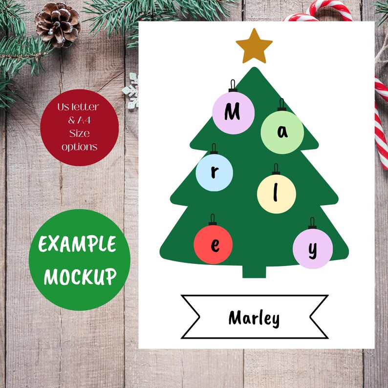 Christmas Tree Name Craft • Kids Holiday Printable Activity (digital ...