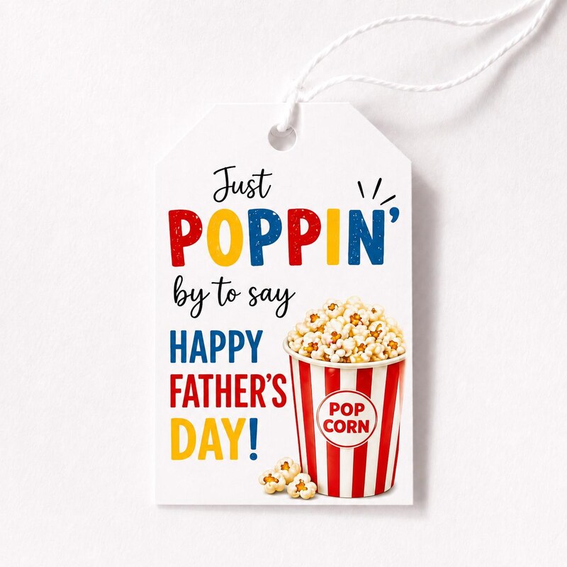 Popcorn Fathers Day Card - Etsy