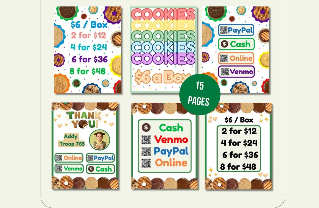 Cookie Booth Signs • Editable Price & Payment Posters (PDF Download) - Etsy