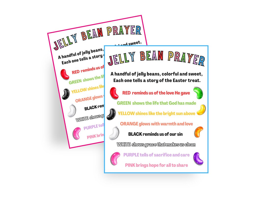 Jelly Bean Prayer Card | Christian Easter Treat Tag (digital Download ...