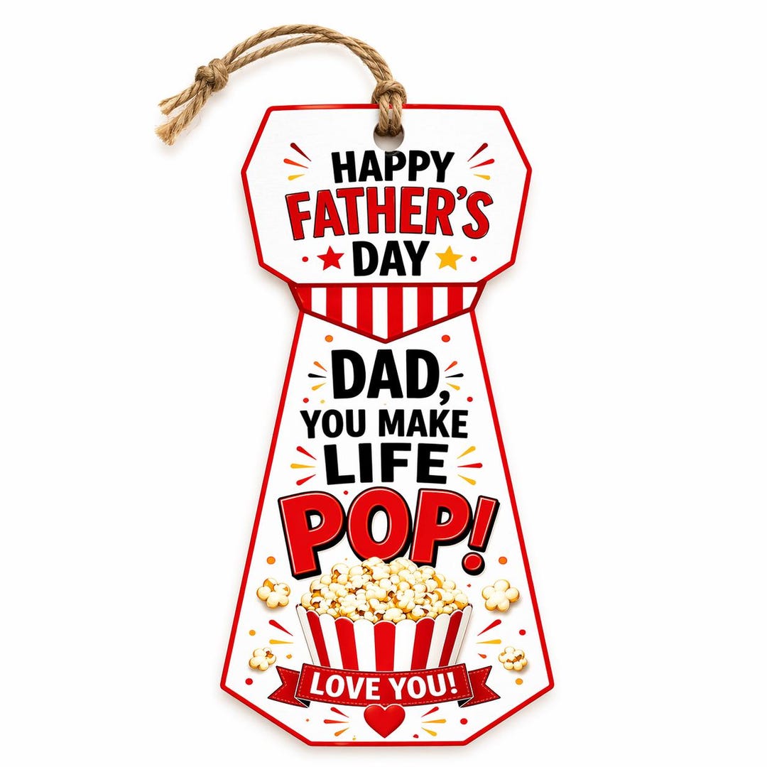 Father's Day Popcorn Gift Tag, Dad You Make Life Pop Printable (instant ...