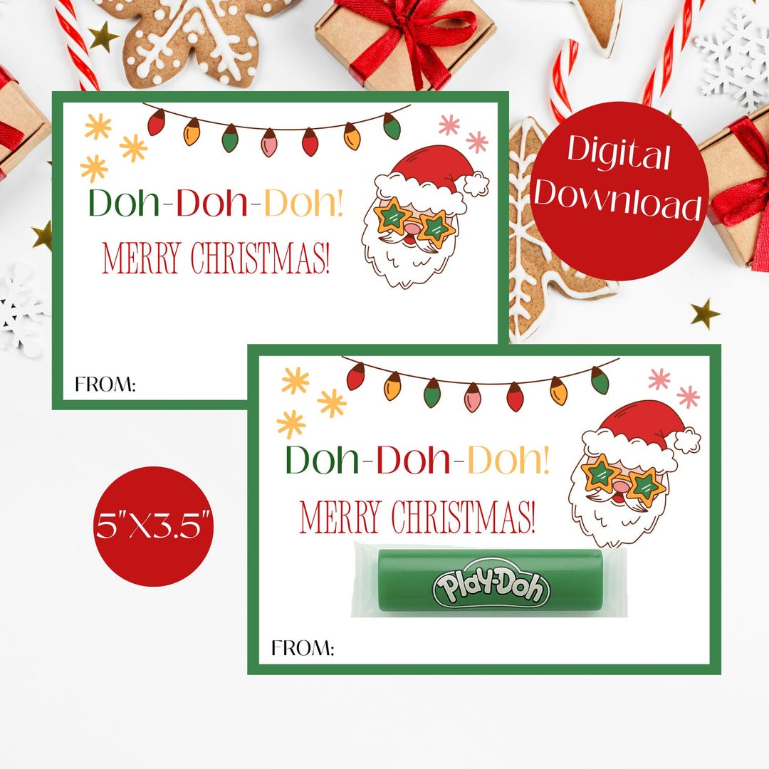 Play-doh Christmas Gift Tag – Printable Holiday Favor (digital Download ...