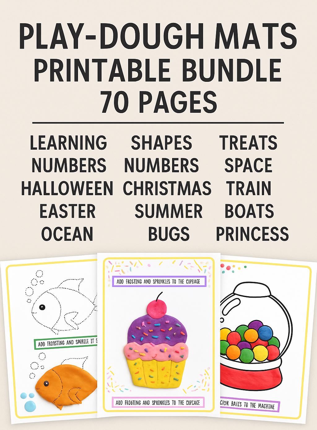 Play-doh Mats Printable Bundle | 70 Learning Pages (PDF Pattern) - Etsy