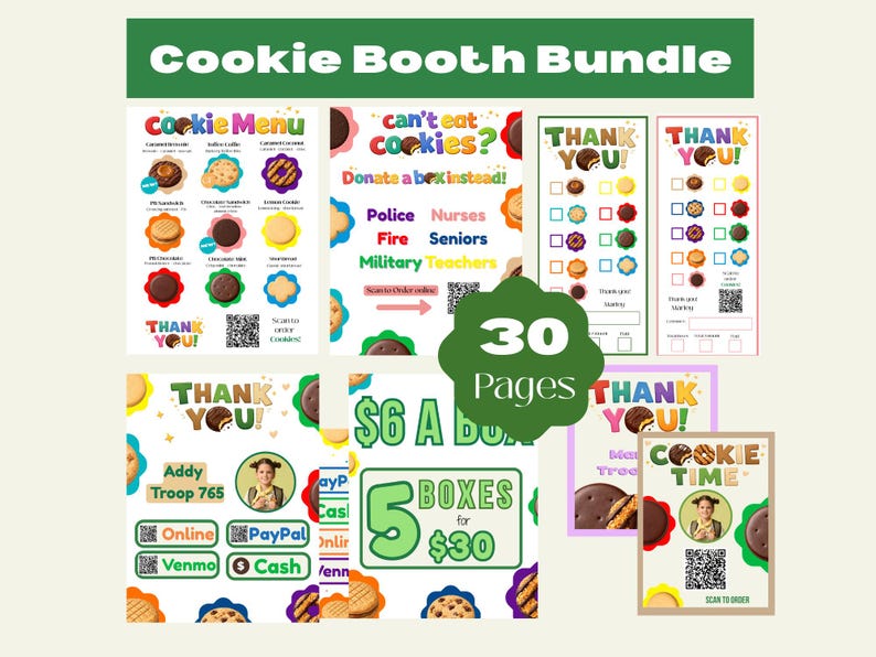 Editable Cookie Booth Bundle Template | Scout Cookie Fundraiser Signs ...
