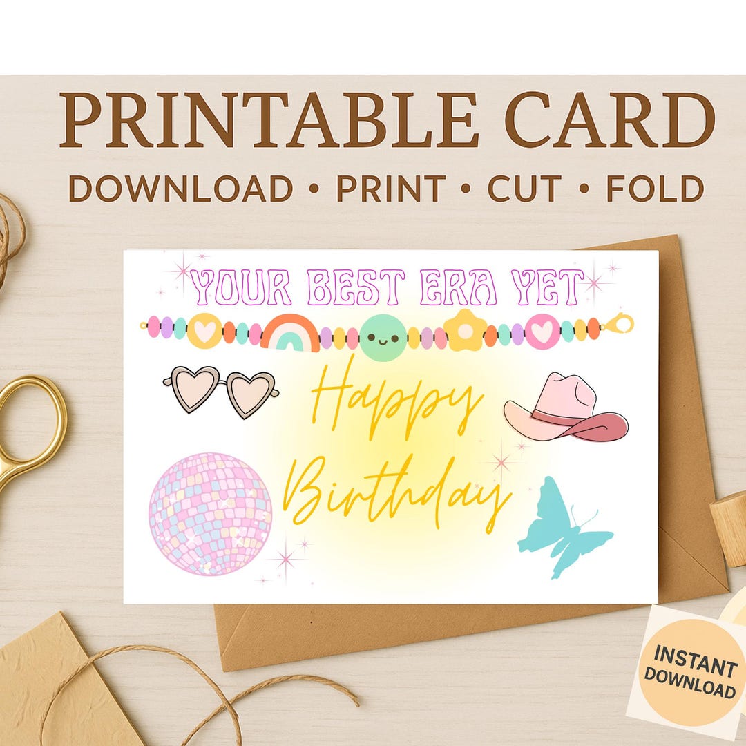 Your Best Era yet Birthday Card | Teen Girl Printable | Swiftie ...