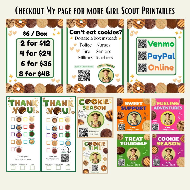 Girl Scout Cookie Booth Menu • Cookie Line up - ABC - LBB - Etsy