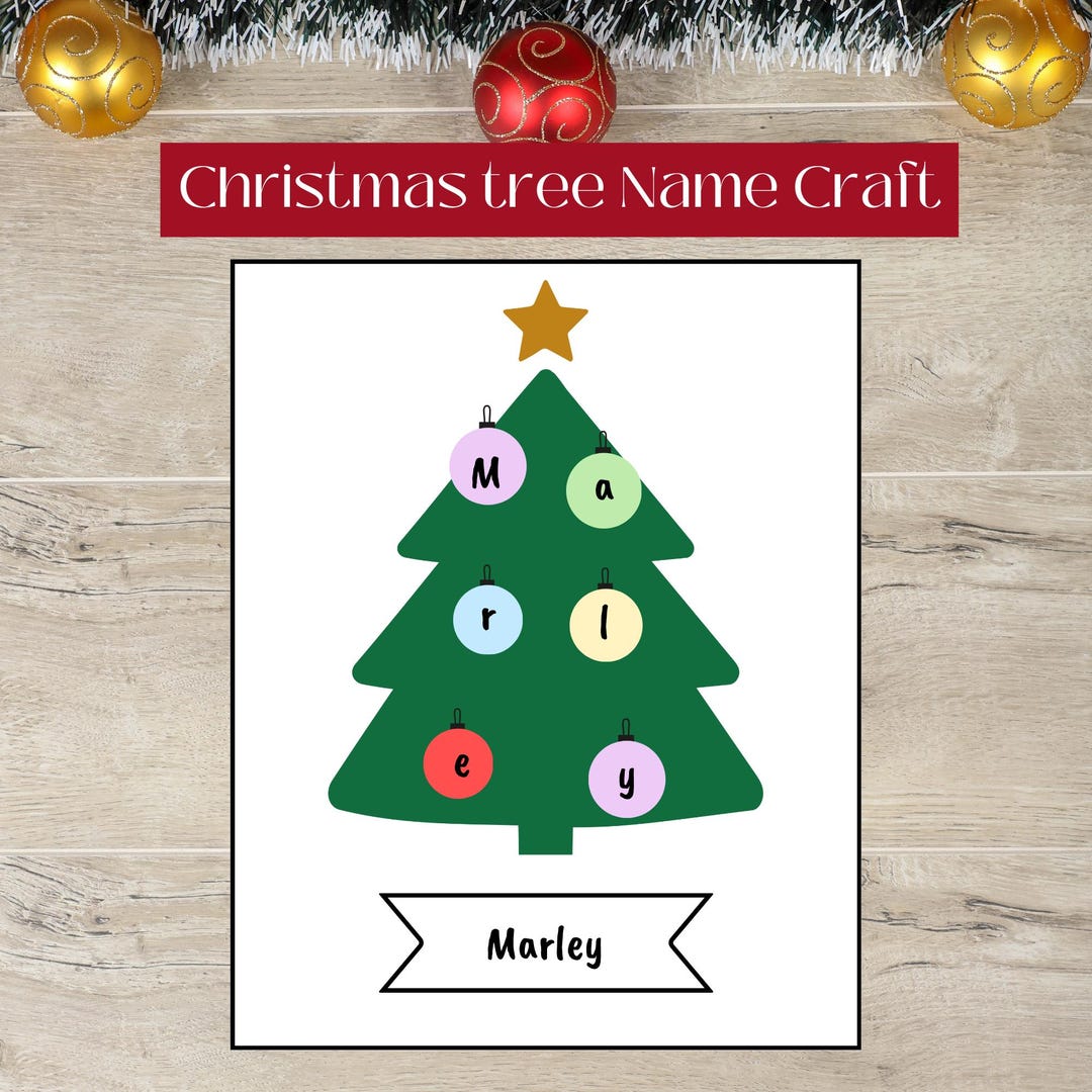 Christmas Tree Name Craft • Kids Holiday Printable Activity (digital ...