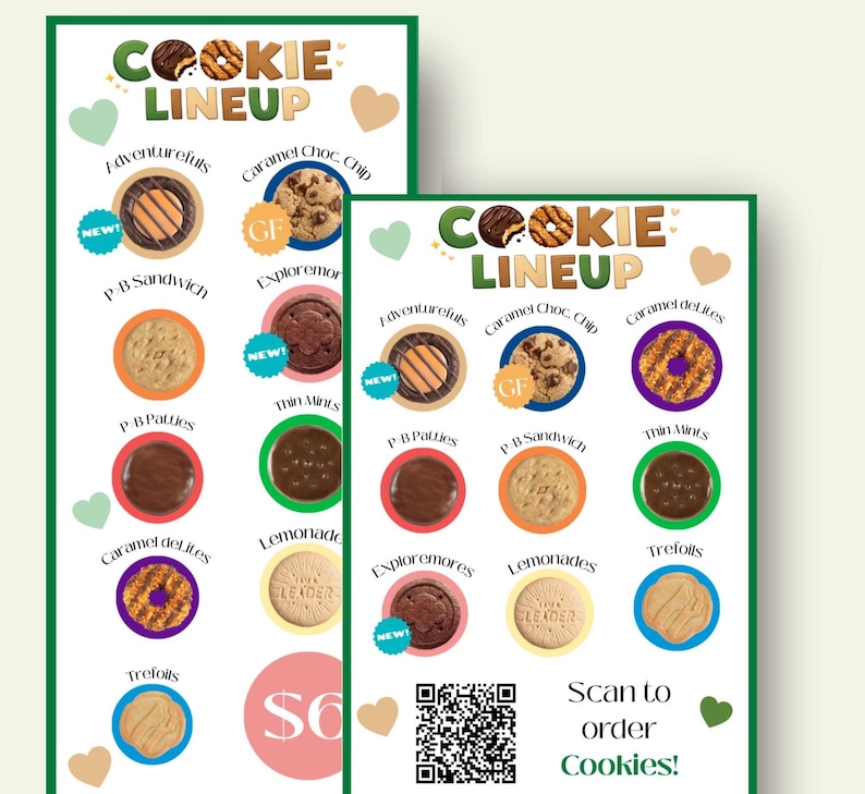 Girl Scout Cookie Lanyard Menu | Editable Cookie Lineup Pricing | Troop ...