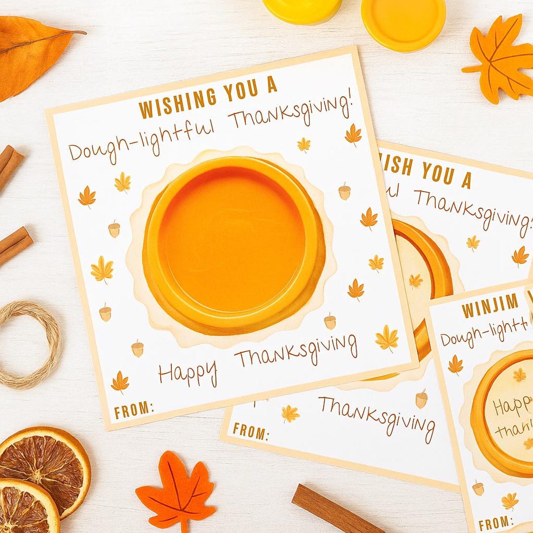 Editable Thanksgiving Play-doh Card | Kids Table Treats | Thanksgiving ...