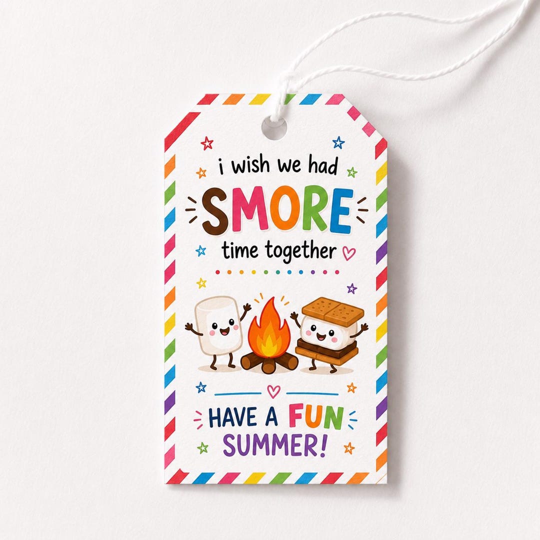 Smore Summer Gift Tag, Last Day of School Treat, Student Summer ...