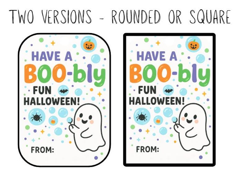 Halloween Bubble Favor Tags | Printable Party Class Gift (digital ...