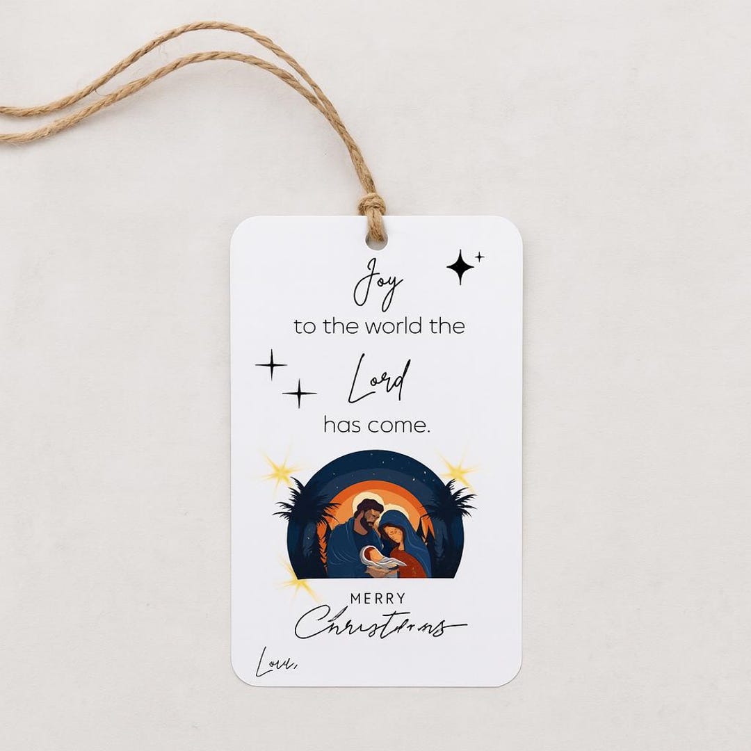 Nativity Christmas Gift Tag Printable | Christian Holiday Favor Tag ...