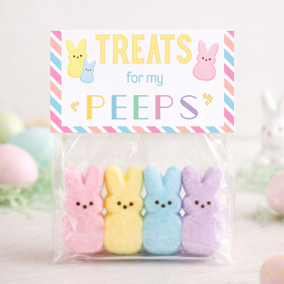 Printable Easter Gift Tag, Treats for My Peeps, Peeps Bag Topper - Etsy