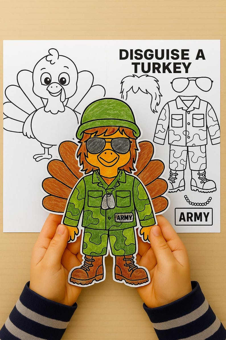 Disguise a Turkey | Army Outfit Printable (PDF Download) - Etsy